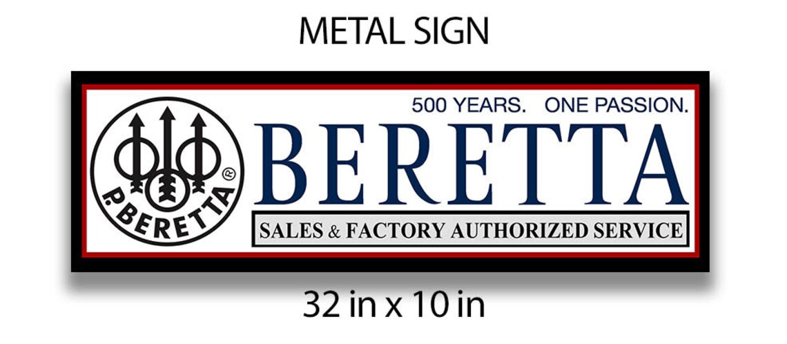 BERETTA FIRE ARMS Gun Shop Sign Large 32in 9mm Hunting Storm Nano Man ...