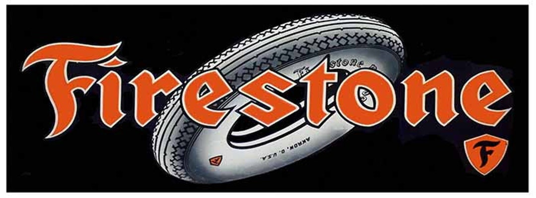 FIRESTONE Sign Tire Dealer Sign 32in Large 1940s-50s Style Service Sign ...