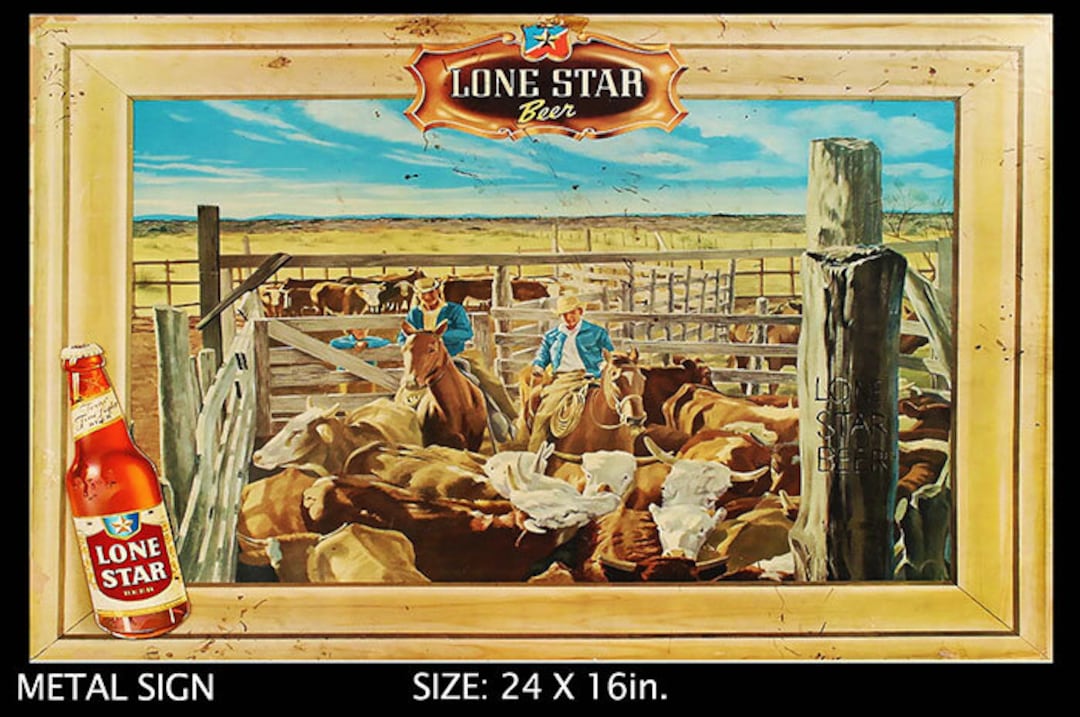 Lone Star Beer Sign Large 24in Pub Texas Beer - Etsy