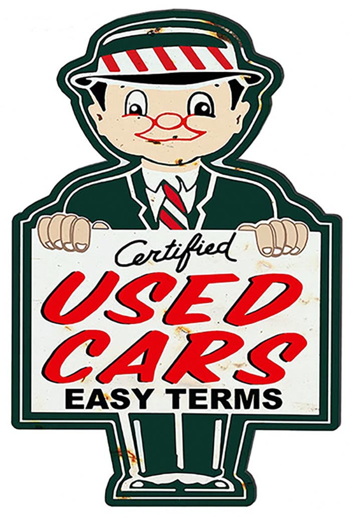 Vintage Style Metal Sign Used Cars Salman Cave Garage Decor Wall Art ...