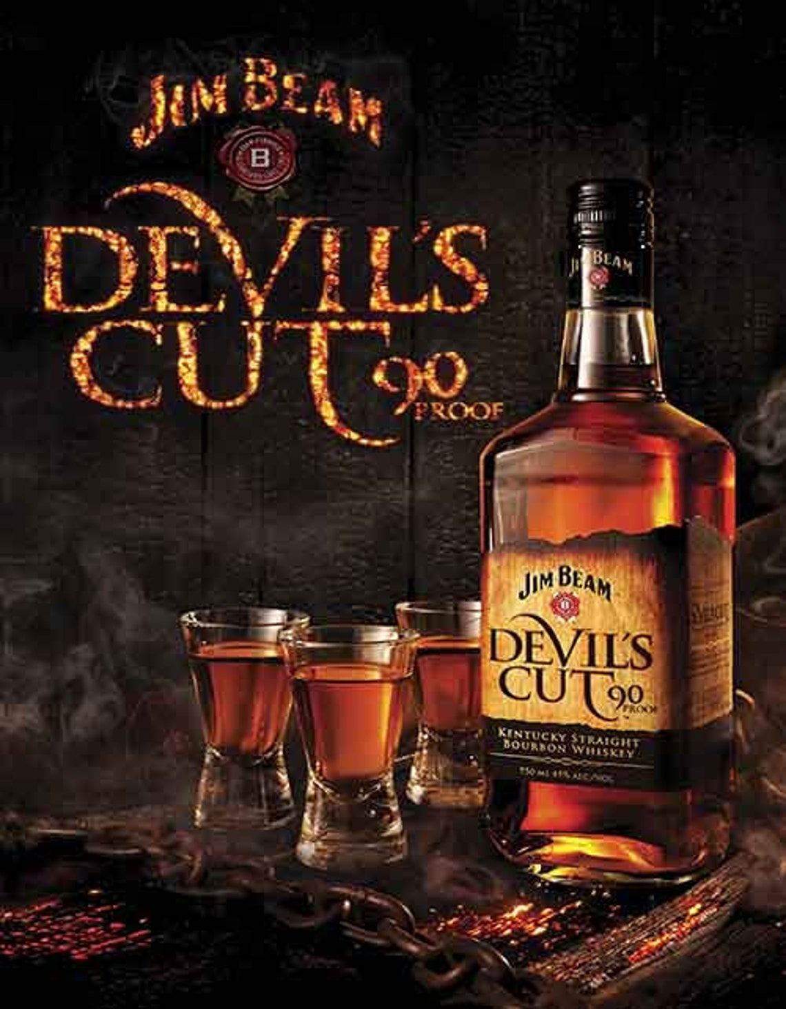 Jim Beam Devils Cut Sign Large 24in Man Cave Game Room Bar Display - Etsy