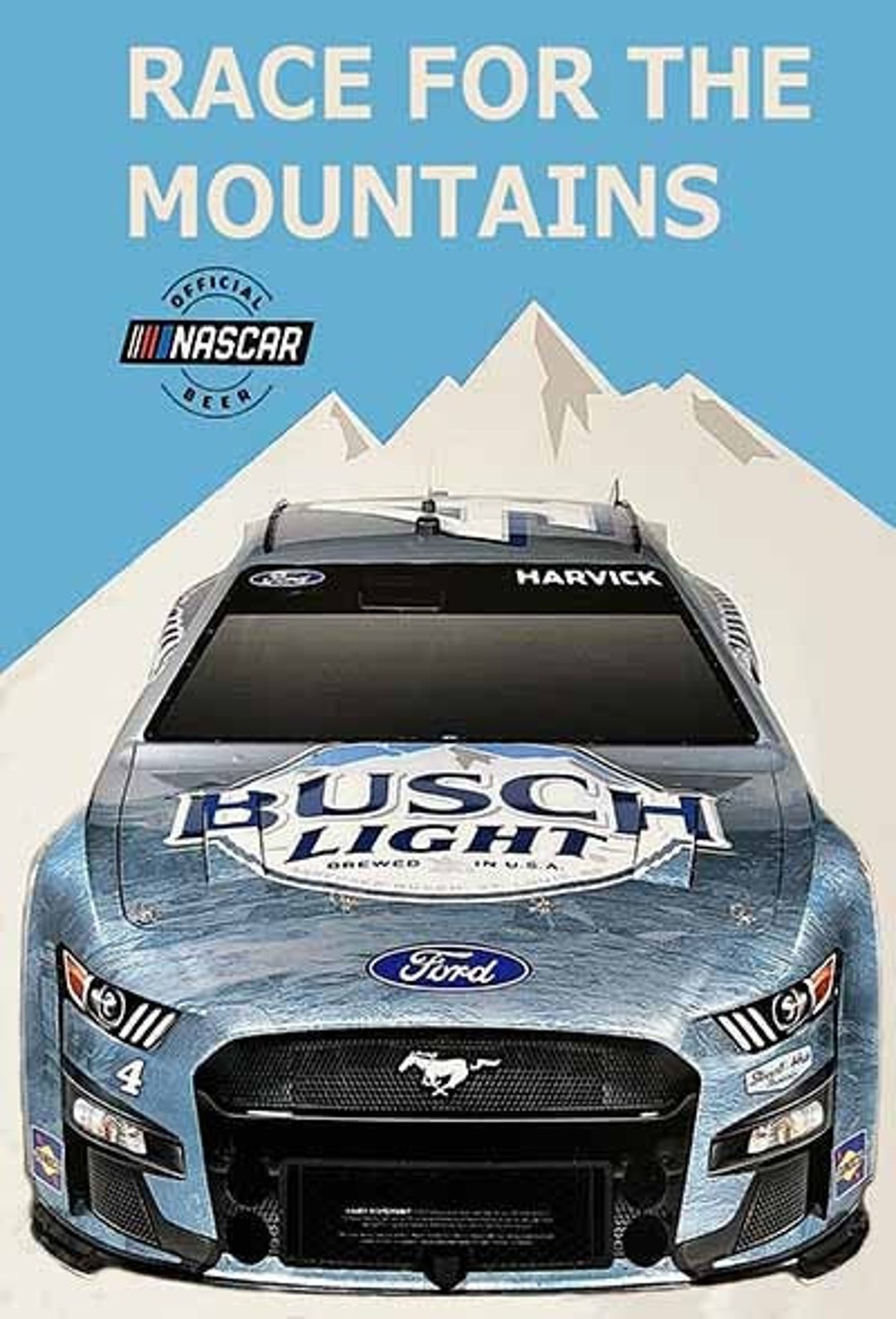 Bush Light Sign Large 24in Nascar Car Racing Race for the Mountain on ...