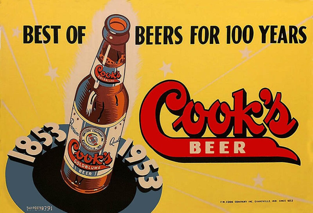 Cooks Beer Sign Large 24in Goldblume Beer Americana Sign - Etsy