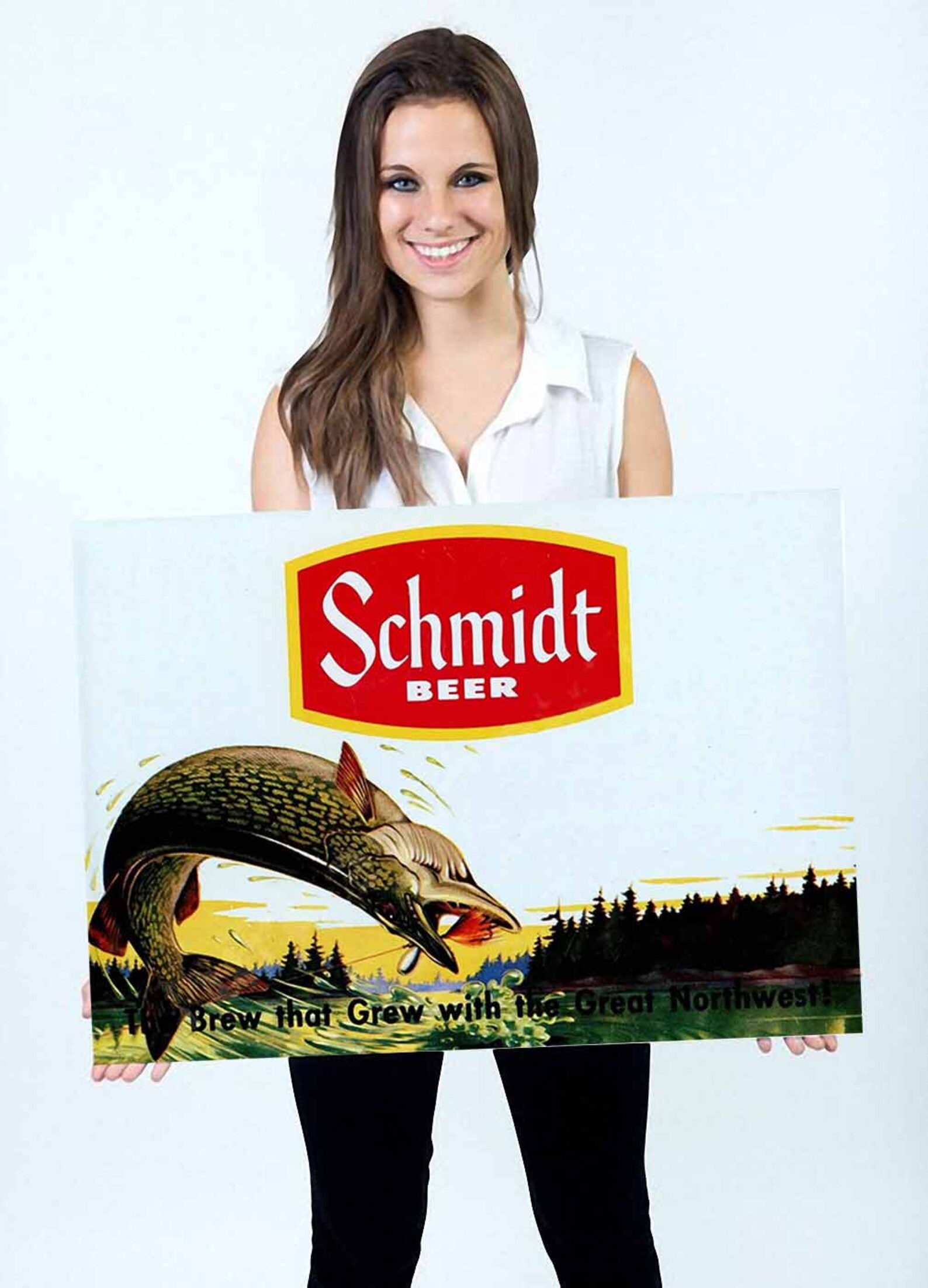 Schmidt Beer Sign Large 24in Northern Pike Minnesota Fish Large 24in ...