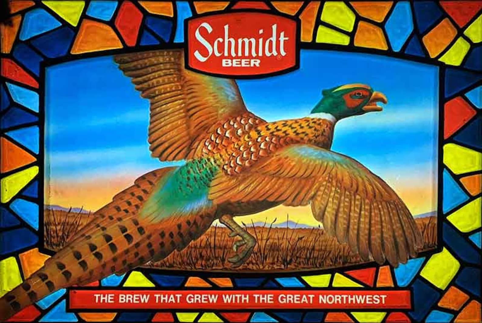 Schmidt Beer Sign Pheasant 24in Metal Sign Man Cave Bar Rustic Hunting ...