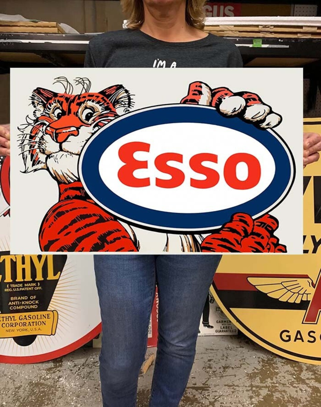 ESSO TIGER Metal Sign Man Cave Large Dealer Display - Etsy