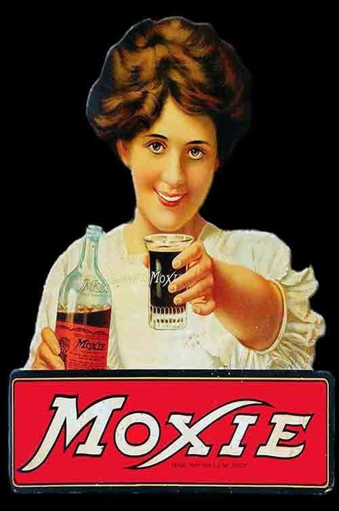 MOXIE Drink Sign Girl Large 24in Metal Sign Drink MOXIE Dads Cola Soda ...