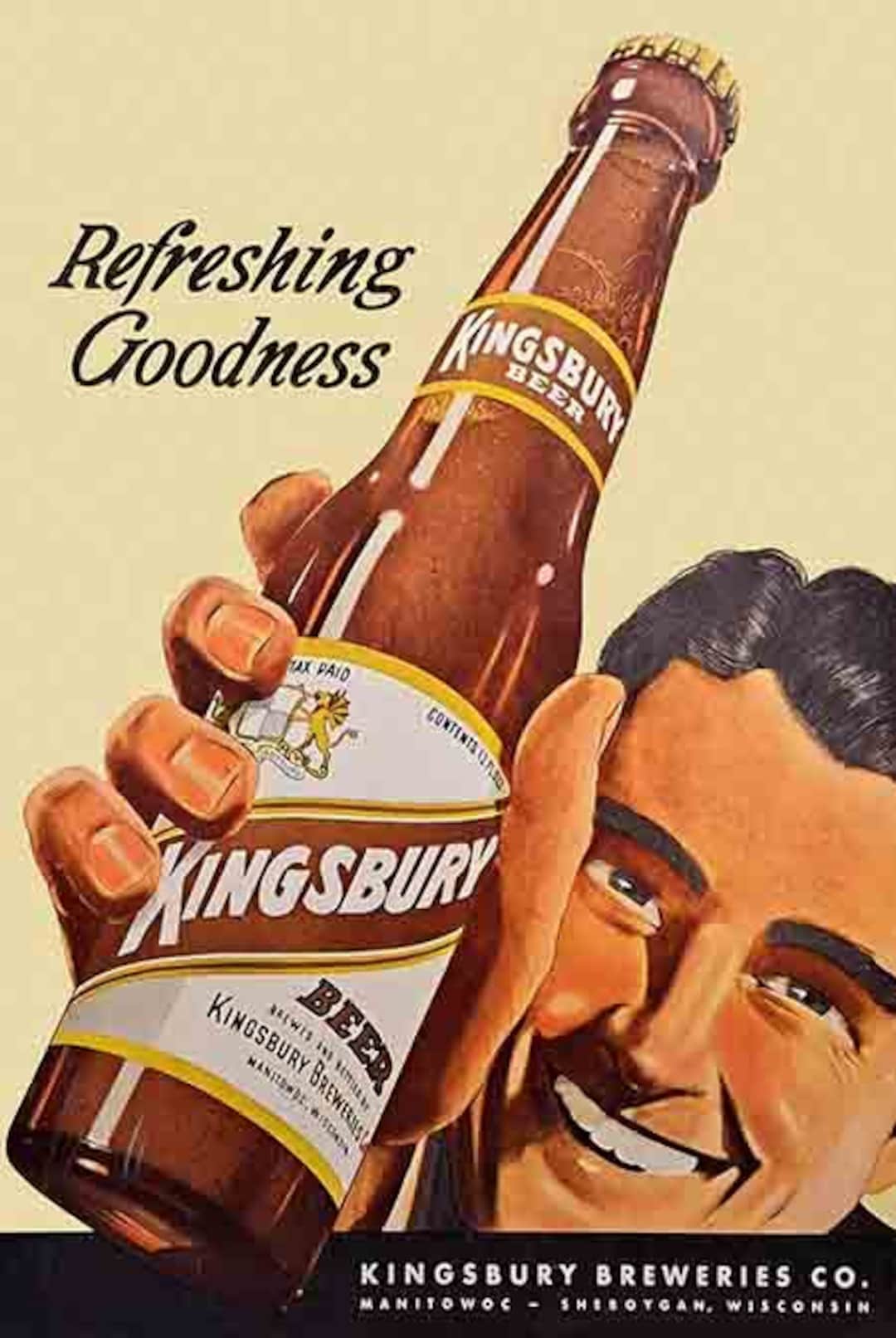 Kingsbury Beer Sign Vintage Style Rare Wisconsin Beer - Etsy