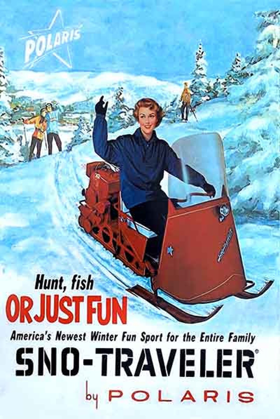 Polaris Way Out Snowmobile Sign Large 24in Vintage Style Snowmobile ...