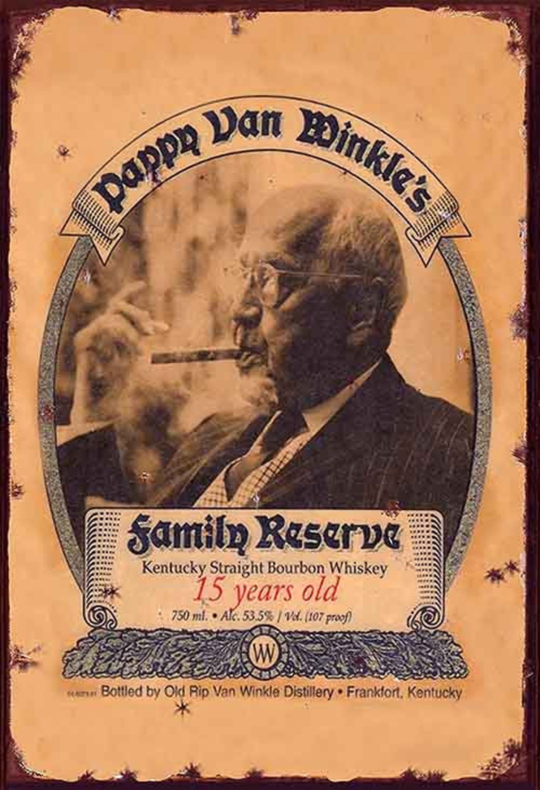 LARGE 24in Pappy Van Winkle Bourbon Whiskey Sign - Etsy