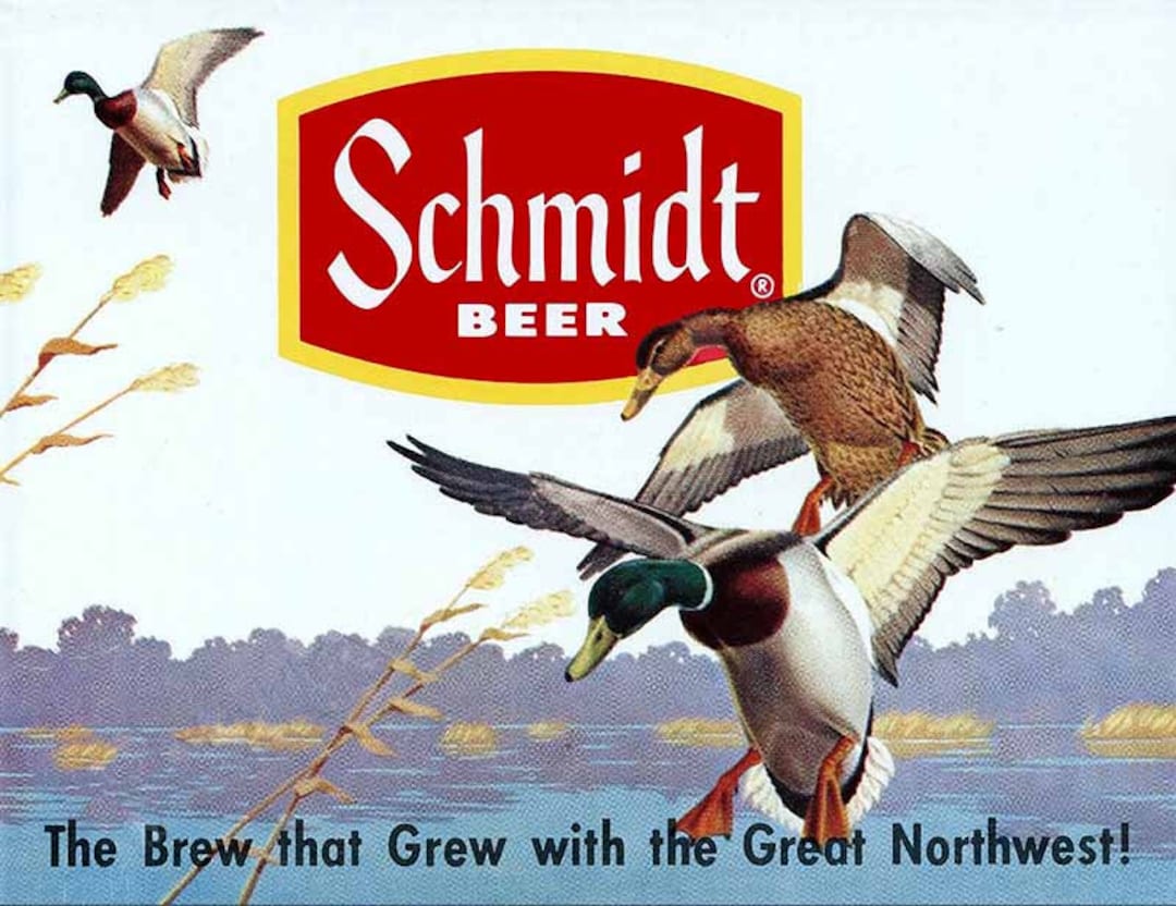 Schmidt Beer Sign Ducks Large 24in Northern Pike Minnesota Fish Large ...