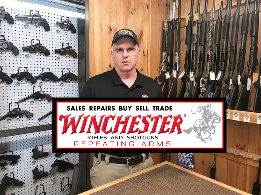 Winchester Gun Hunting Sign Large 32in Man Cave Dealer Sign Rifles ...