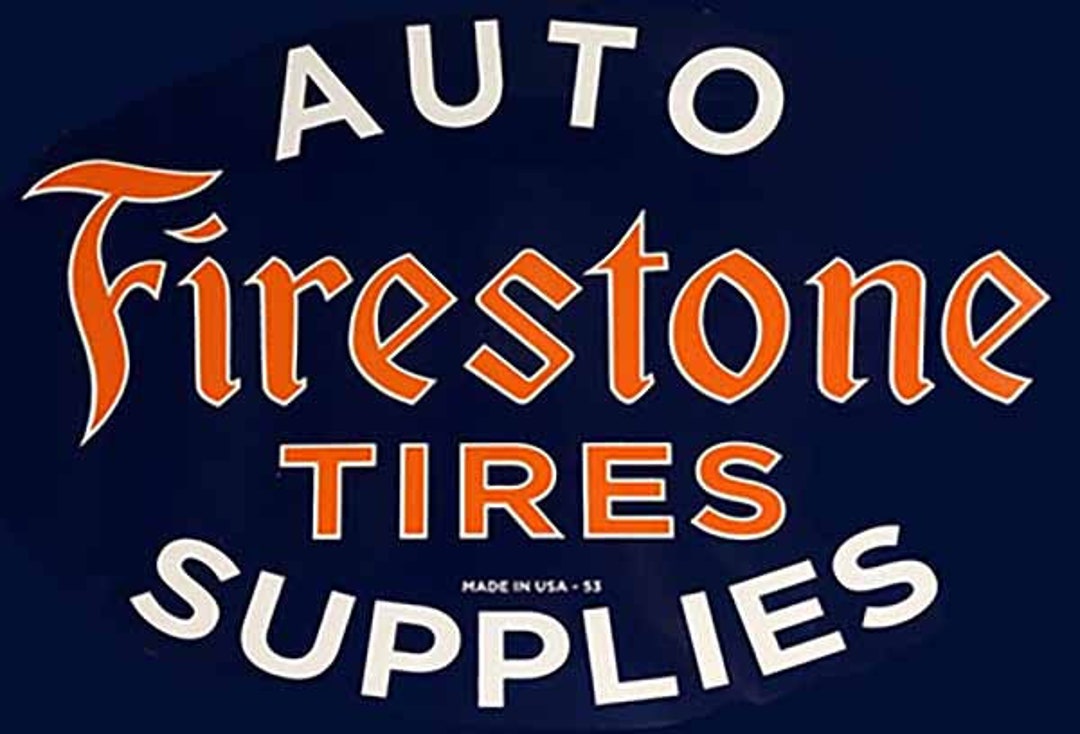 FIRESTONE Sign Tire Dealer Sign 24in X16in Large 1940s-50s Style ...