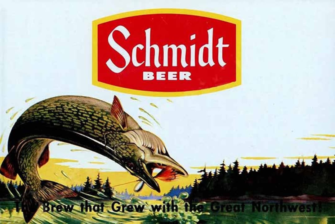 Schmidt Beer Sign Large 24in Northern Pike Minnesota Fish Large 24in ...