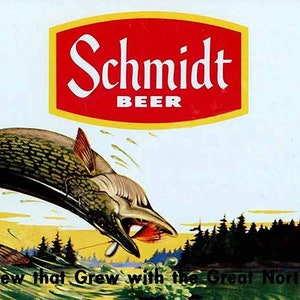 Schmidt Beer Sign Large 24in Northern Pike Minnesota Fish Large 24in ...