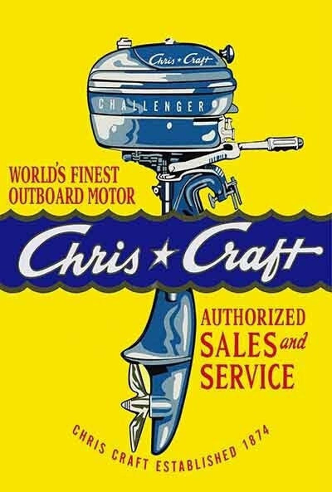 Chris Craft Sign Large 24in Authorized Sales and Service Dealer Display ...