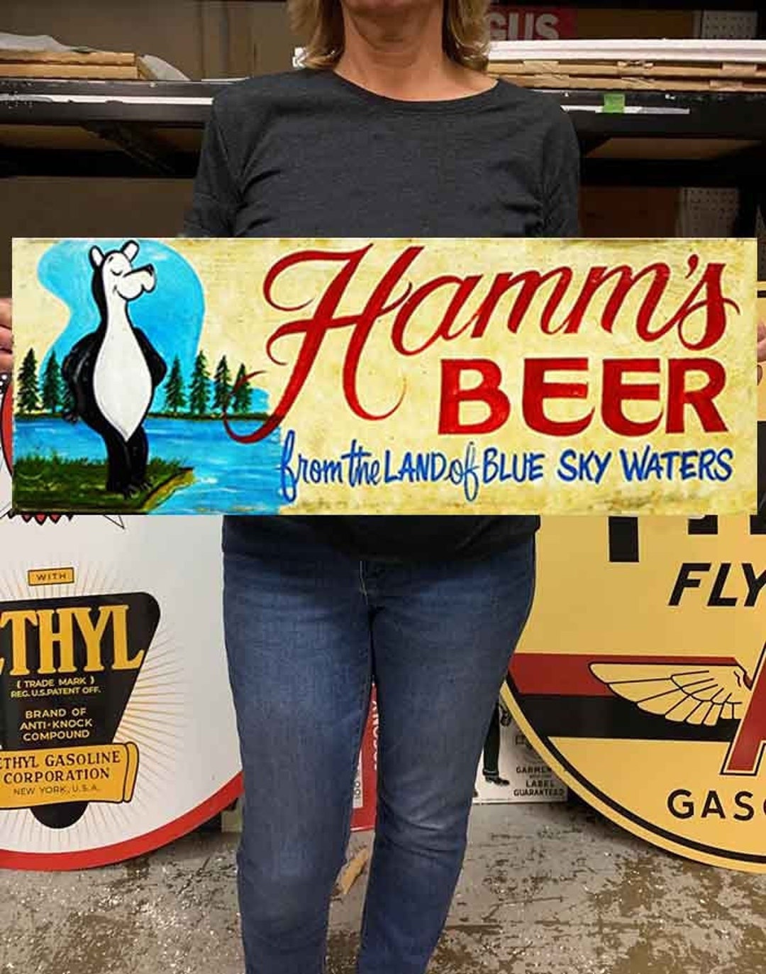 Hamm's Metal Sign Store Display Beer Sign Bar Man Cave Rustic Gift Pub ...