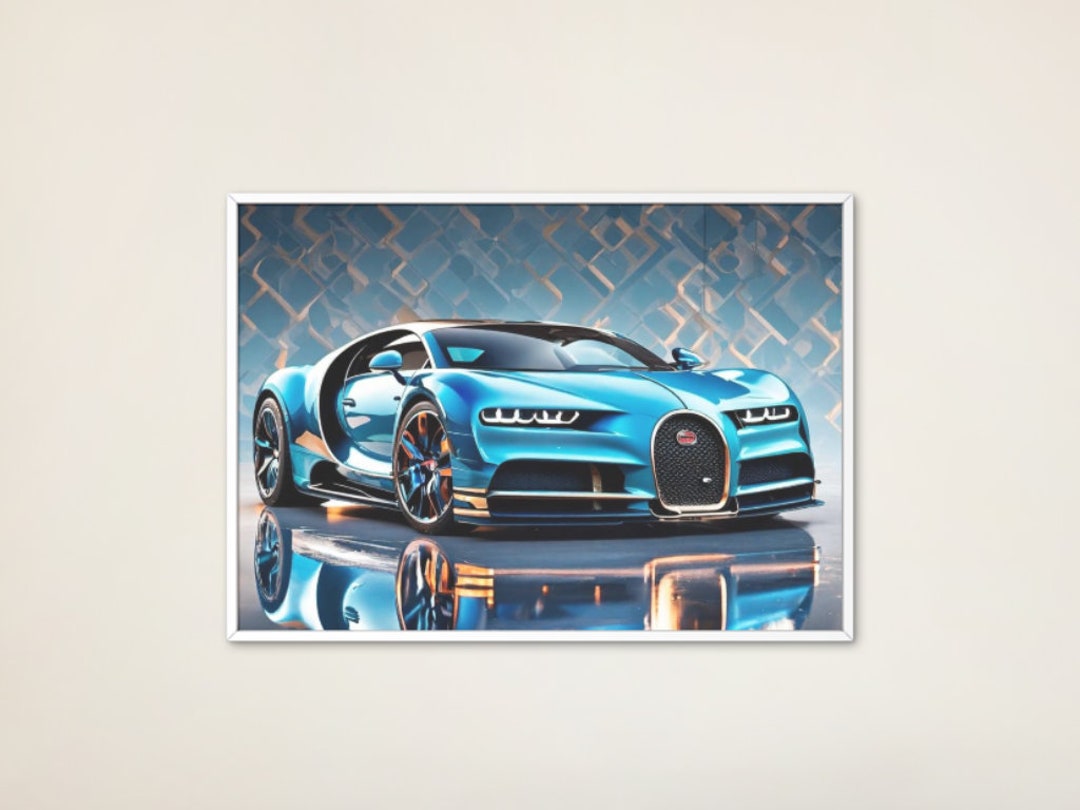 Bugatti Chiron, Car Art, Car Guy Gift, Home Office Decor, for Him, Wall ...