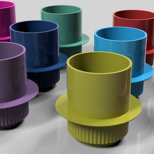 Modern 3D Printer Flower Pot STL striped Tabletop Vase Model, Home ...