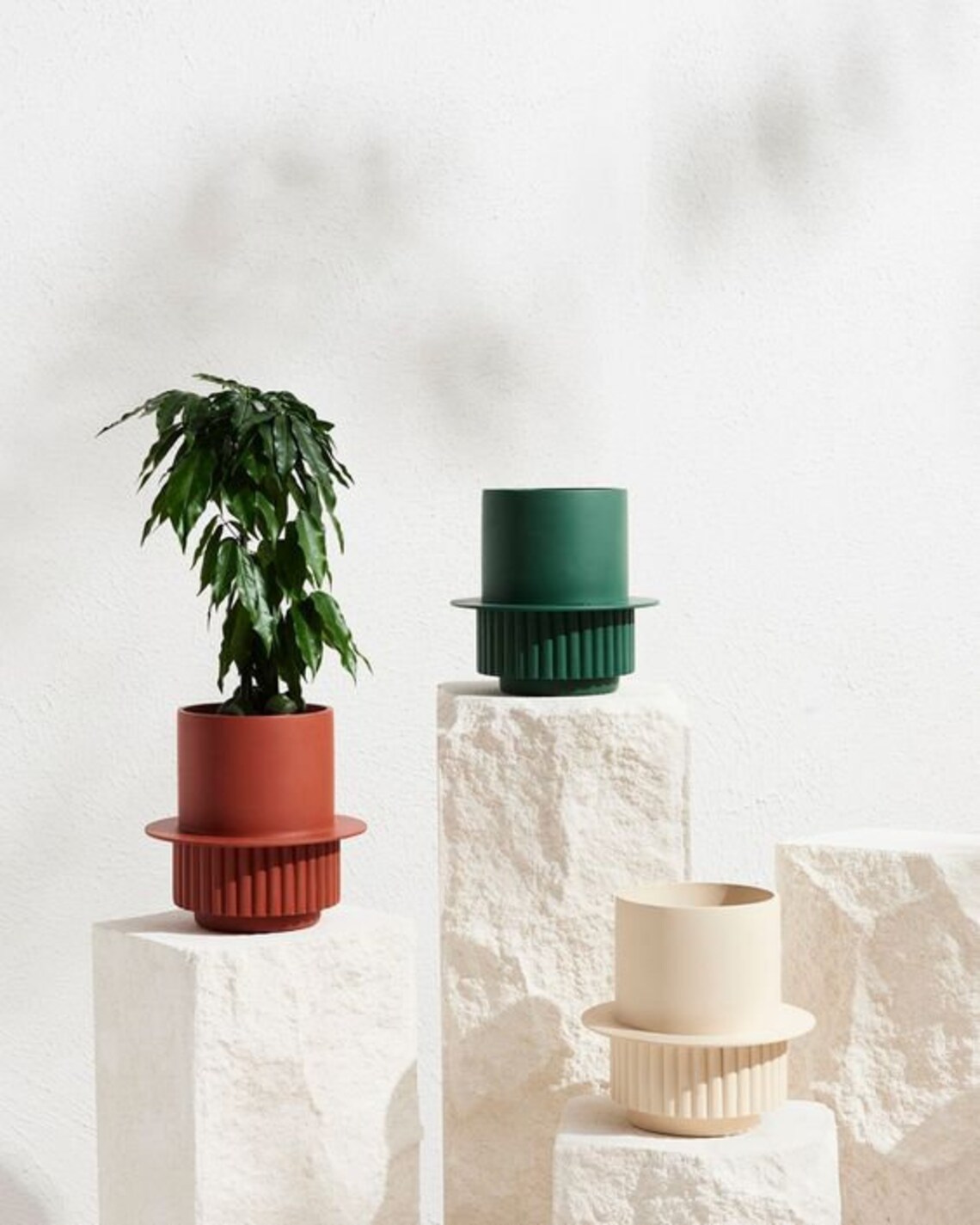 Modern 3D Printer Flower Pot STL striped Tabletop Vase Model, Home ...