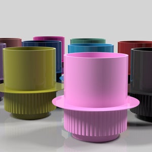 Modern 3D Printer Flower Pot STL striped Tabletop Vase Model, Home ...