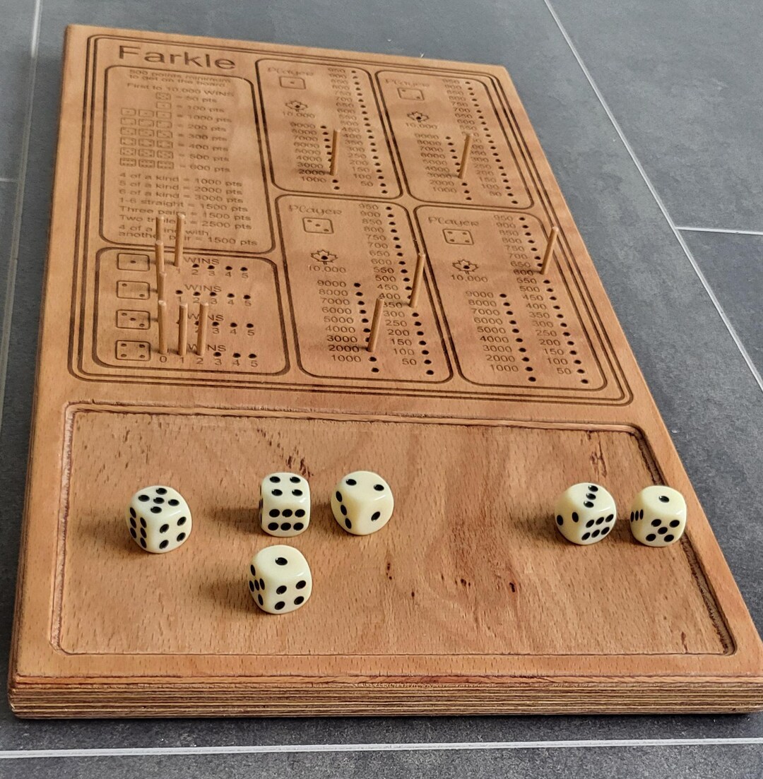 Farkle, Board Game, Dice Fun Made of Beechwood, 10,000, Ten Thousand ...