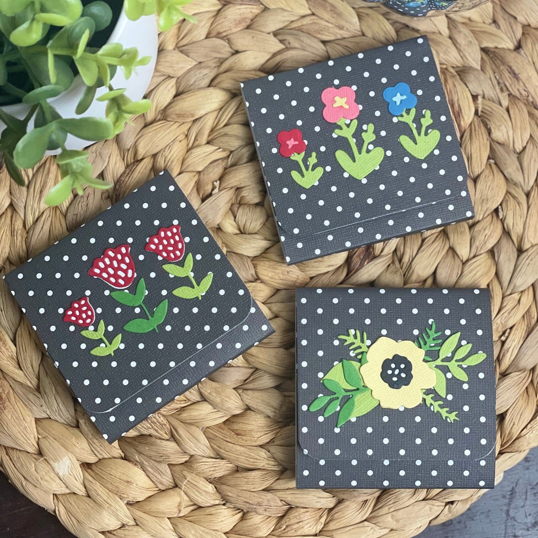 Sticky Notes With Floral, Polka Dot Holders, Set of 3. (3x3"). Purse ...