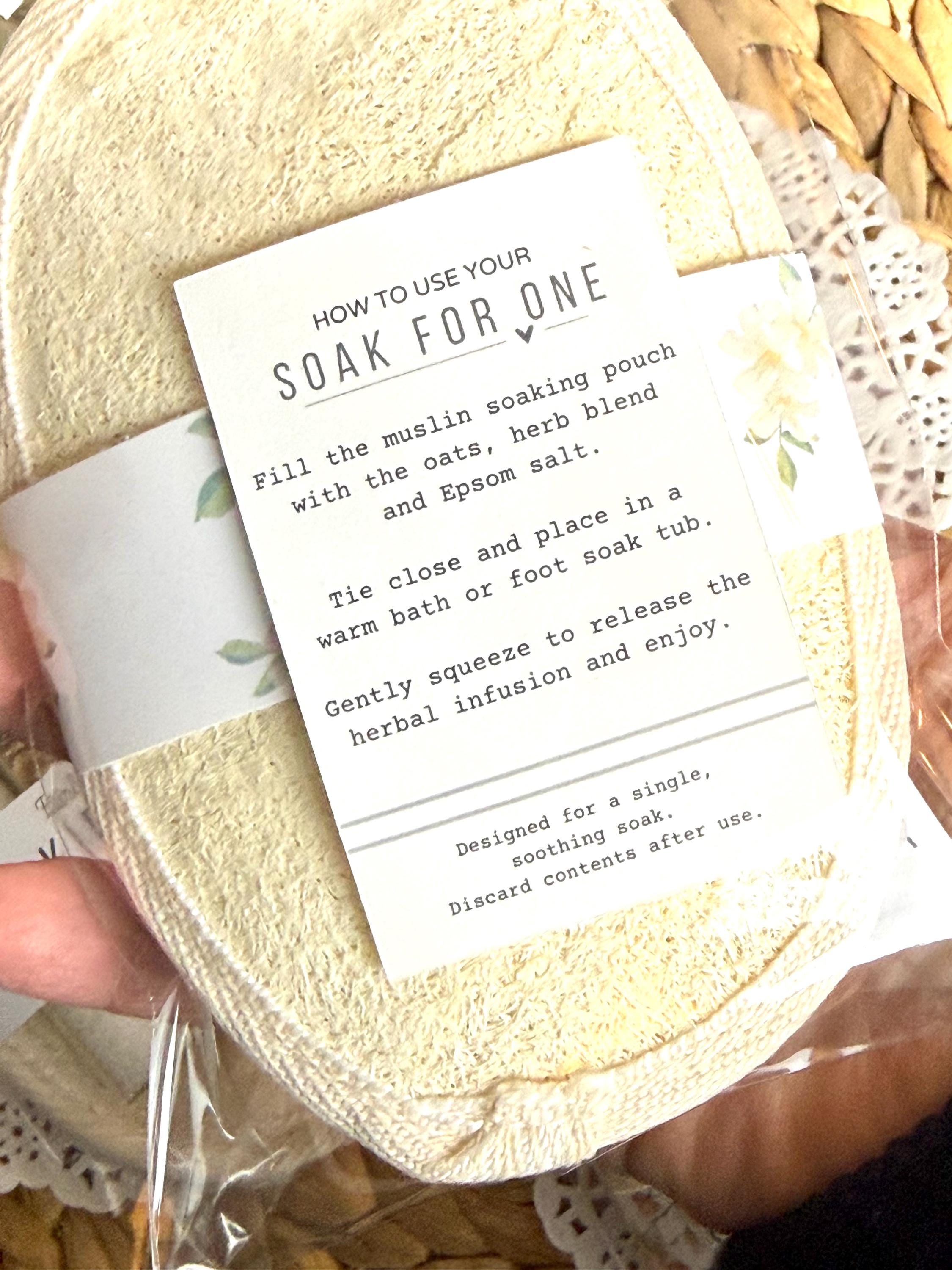Herbal Bath Soak Gift Set – Single-use Oat & Epsom Salt, Loofah Mitt - Etsy