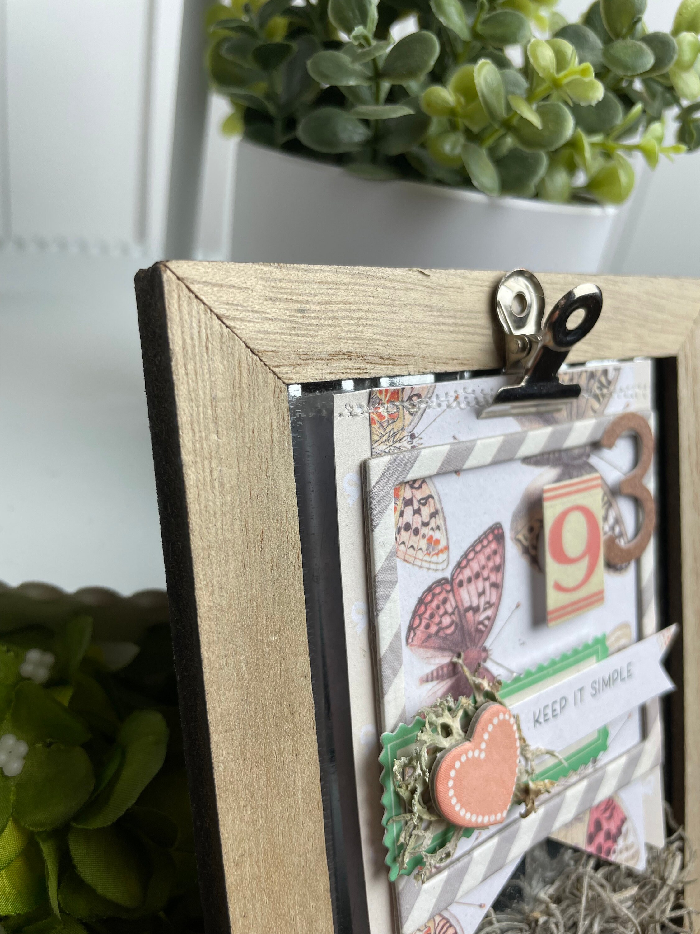 Keep It Simple, Corrugated Metal & Wood Frame 5x6 W/ Spanish Moss ...