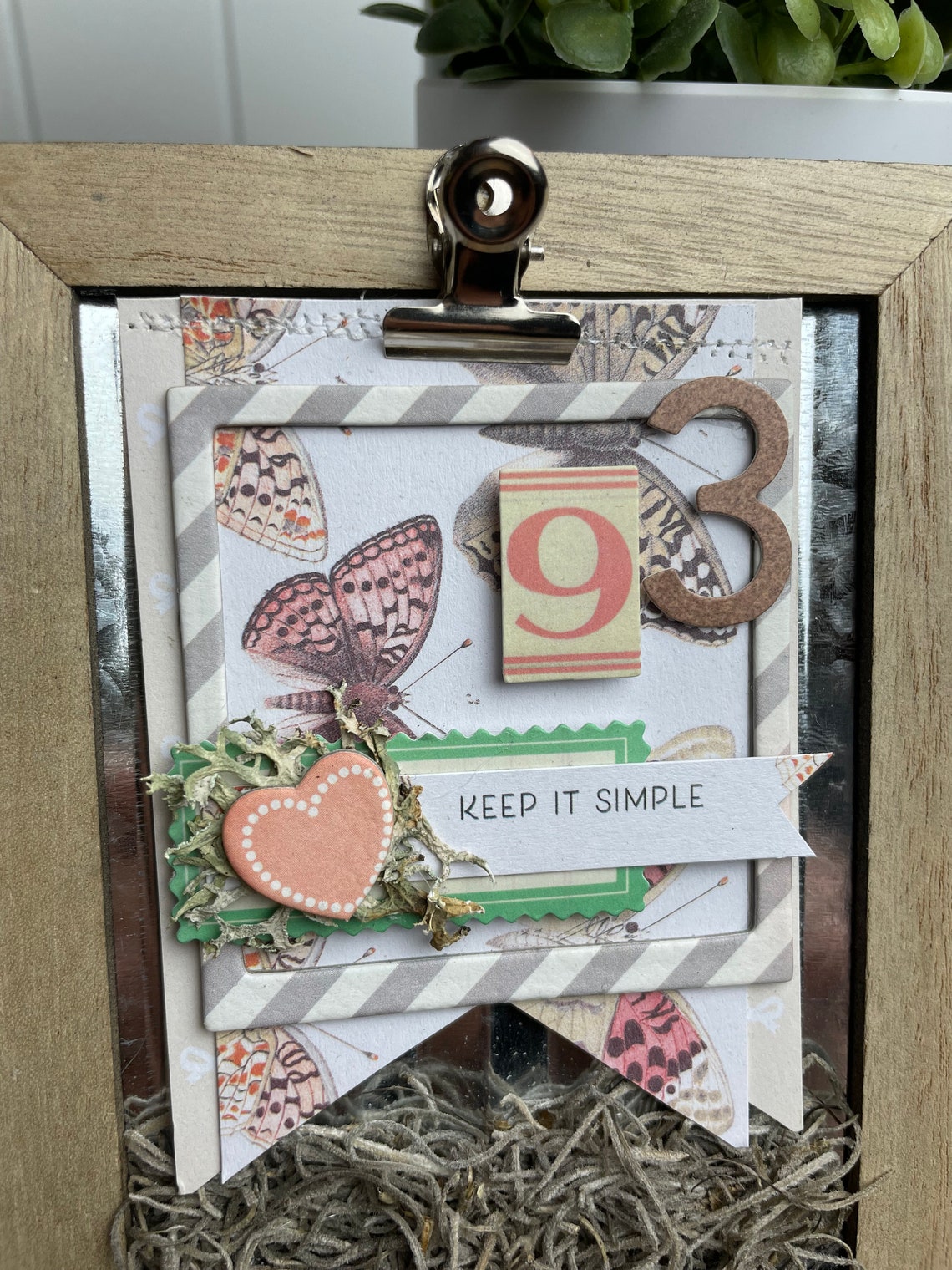 Keep It Simple, Corrugated Metal & Wood Frame 5x6 W/ Spanish Moss ...