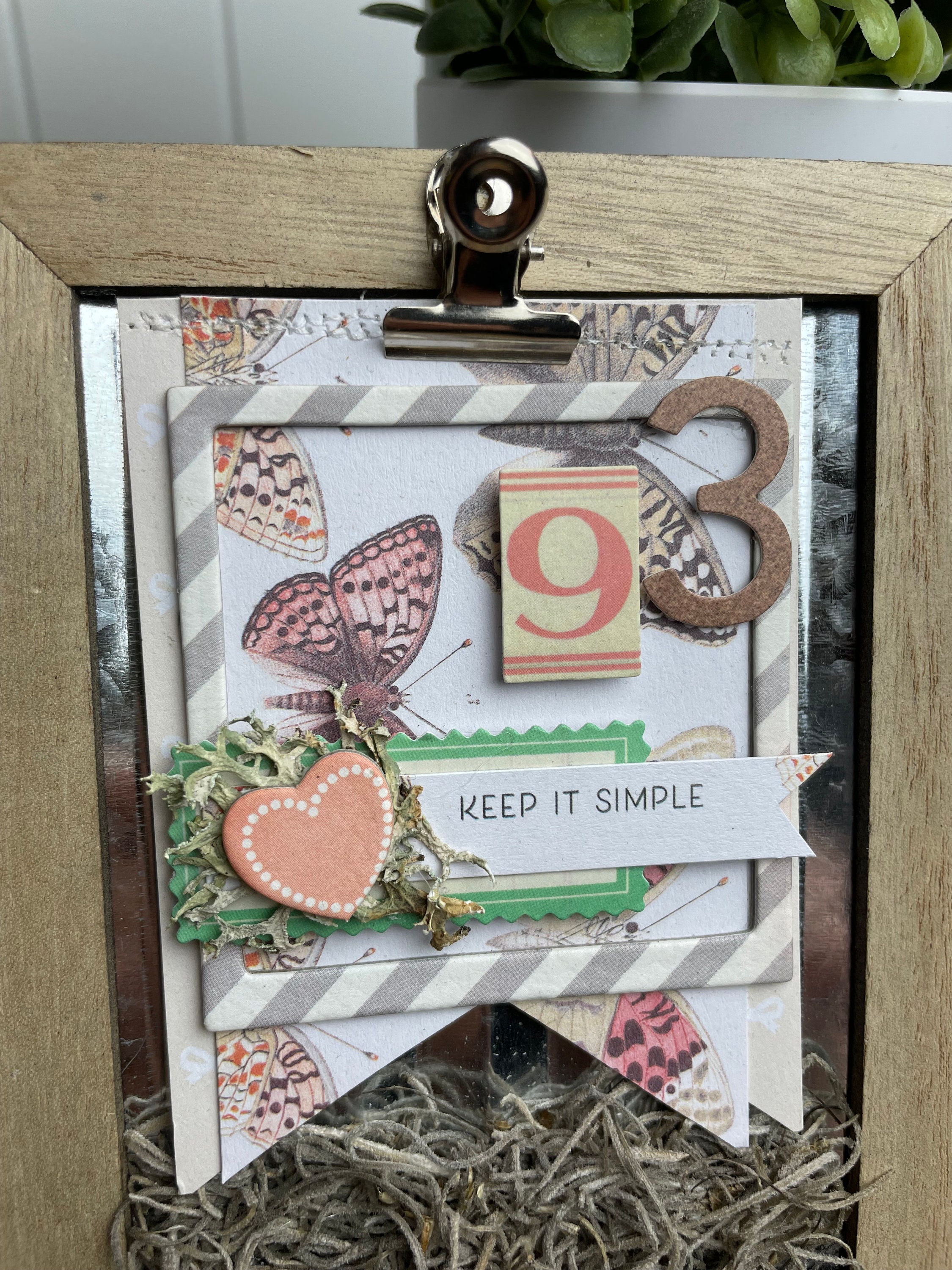 Keep It Simple, Corrugated Metal & Wood Frame 5x6 W/ Spanish Moss ...