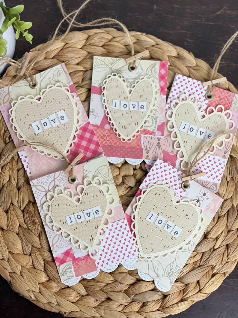 Handmade love Frankenpaper Tags, Set of 5 3x4.25. Valentine Gift Tags ...