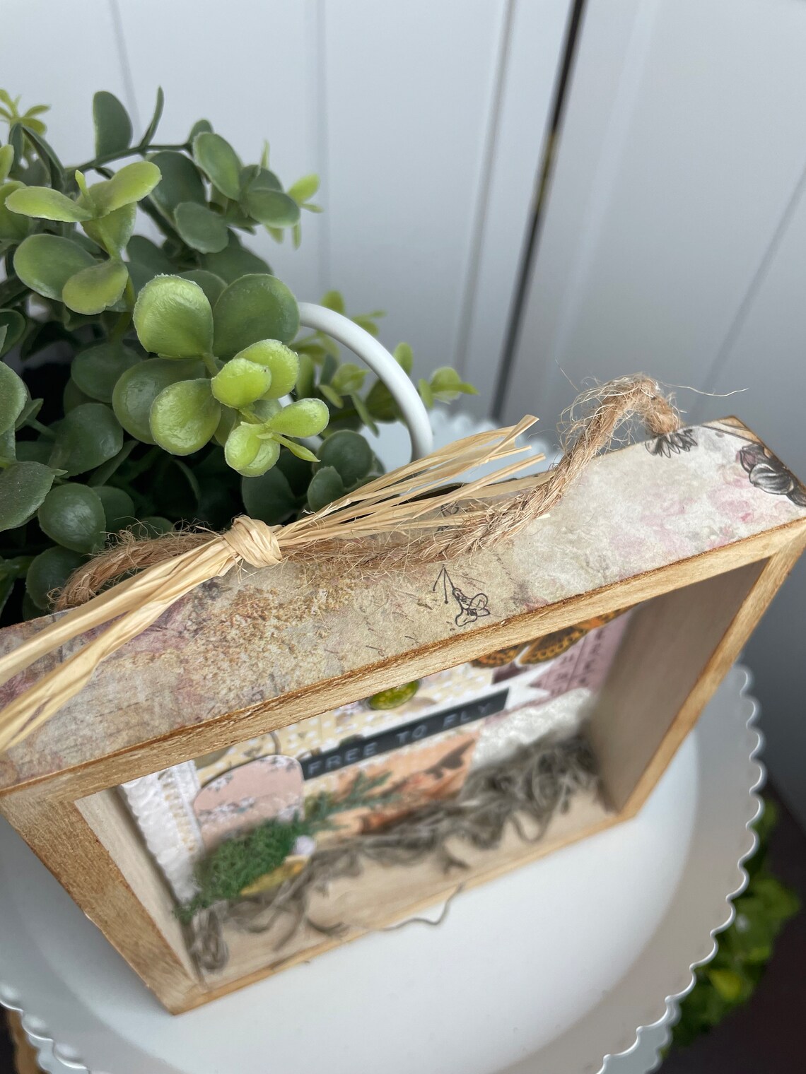 Free to Fly, Diorama Wood Shadow Box 5x5. Nature Inspired. Mixed Media ...