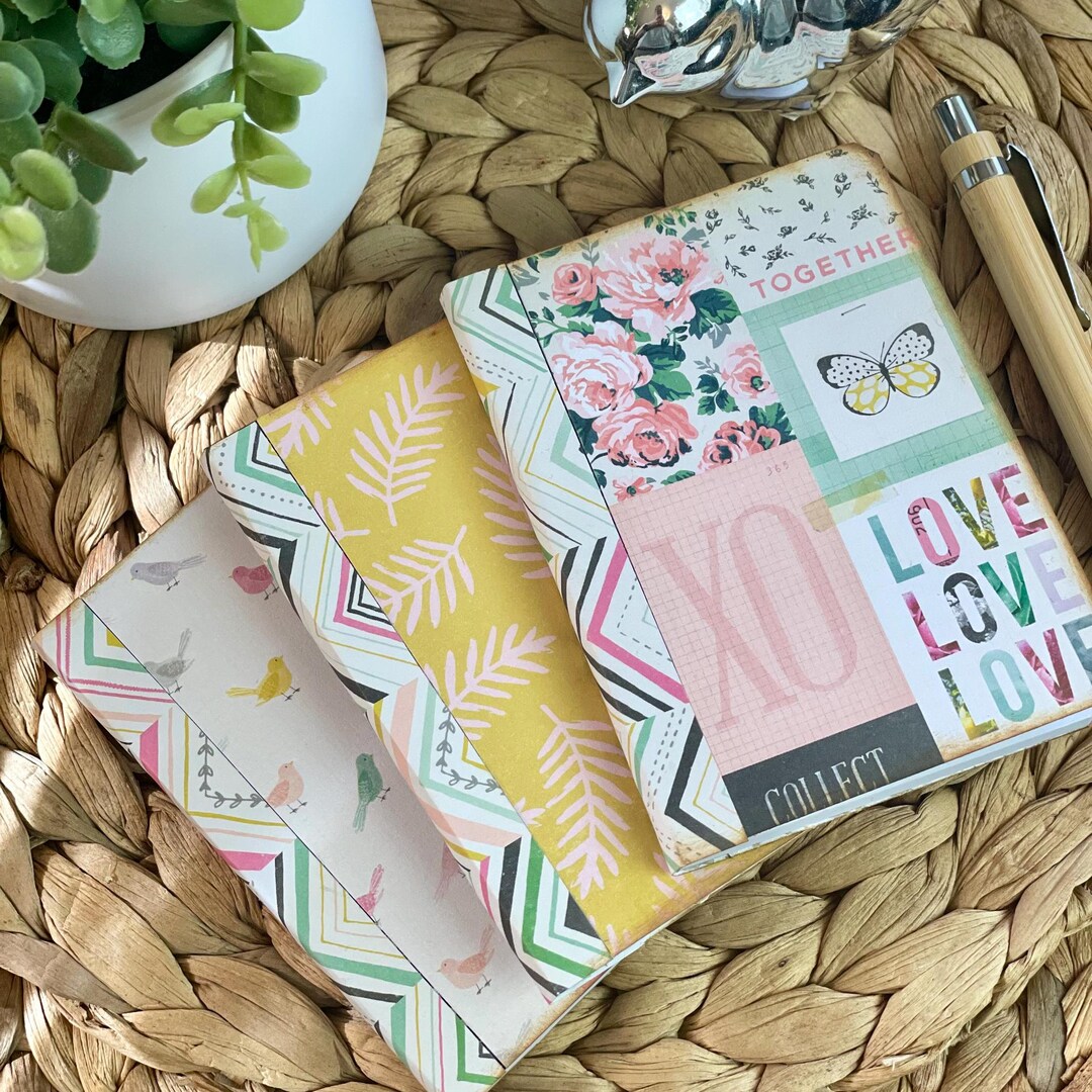 Set of 3 With Pen, Altered Pocket Sized Notebooks 3.25x4.25. Mixed ...