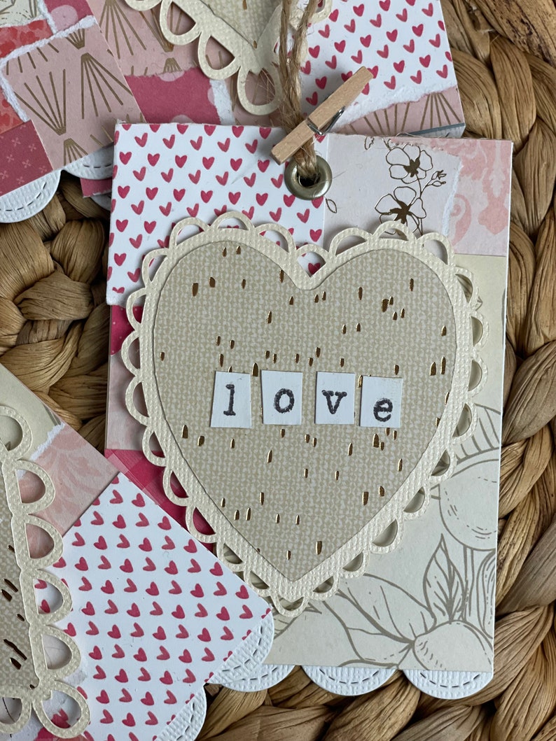 Handmade love Frankenpaper Tags, Set of 5 3x4.25. Valentine Gift Tags ...