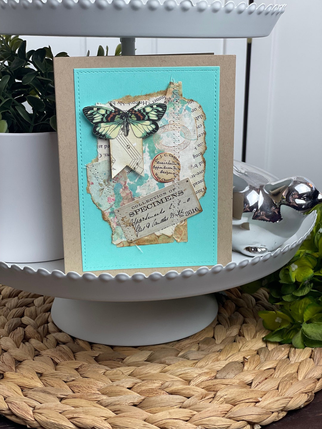 Handmade Collage Card. Butterfly Card. Blank Note Cards. Greeting Cards ...