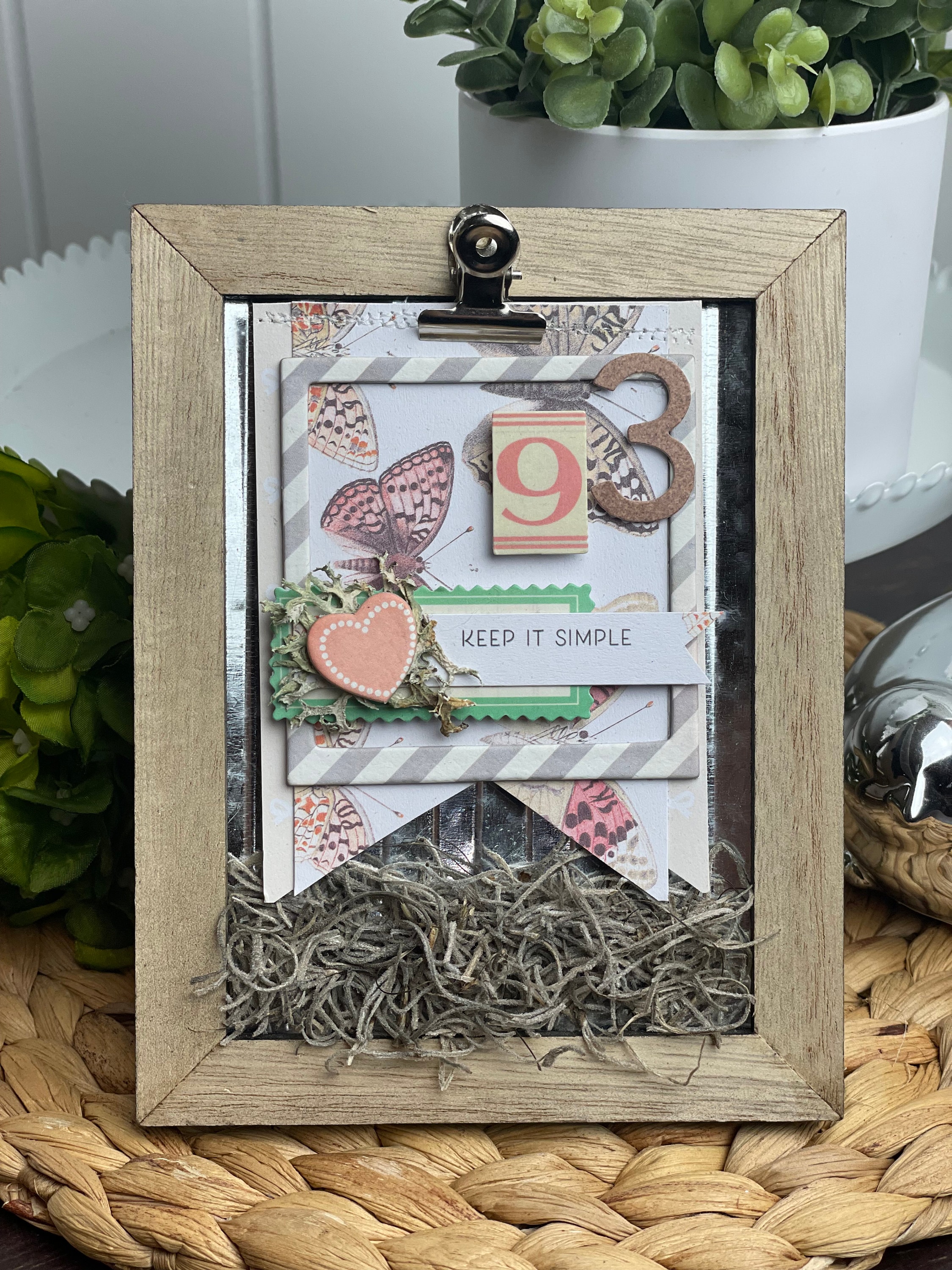 Keep It Simple, Corrugated Metal & Wood Frame 5x6 W/ Spanish Moss ...