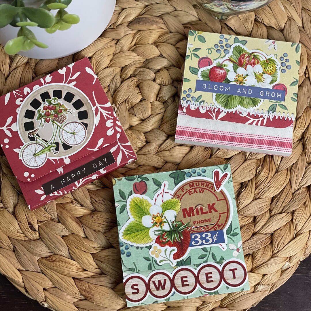 Sticky Notes With Vintage Farmhouse Holder, Set of 3. (3x3"). Sticky ...