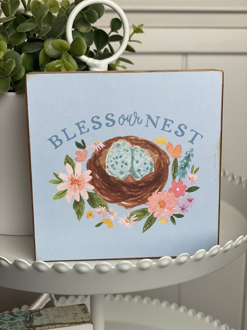 Spring and Floral Themed Shelf Sitters. MDF Blocks 4x4. Paper Art ...