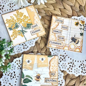 Note Card Pocket. Bee and Garden Theme, Includes Tea and (3) Handmade ...
