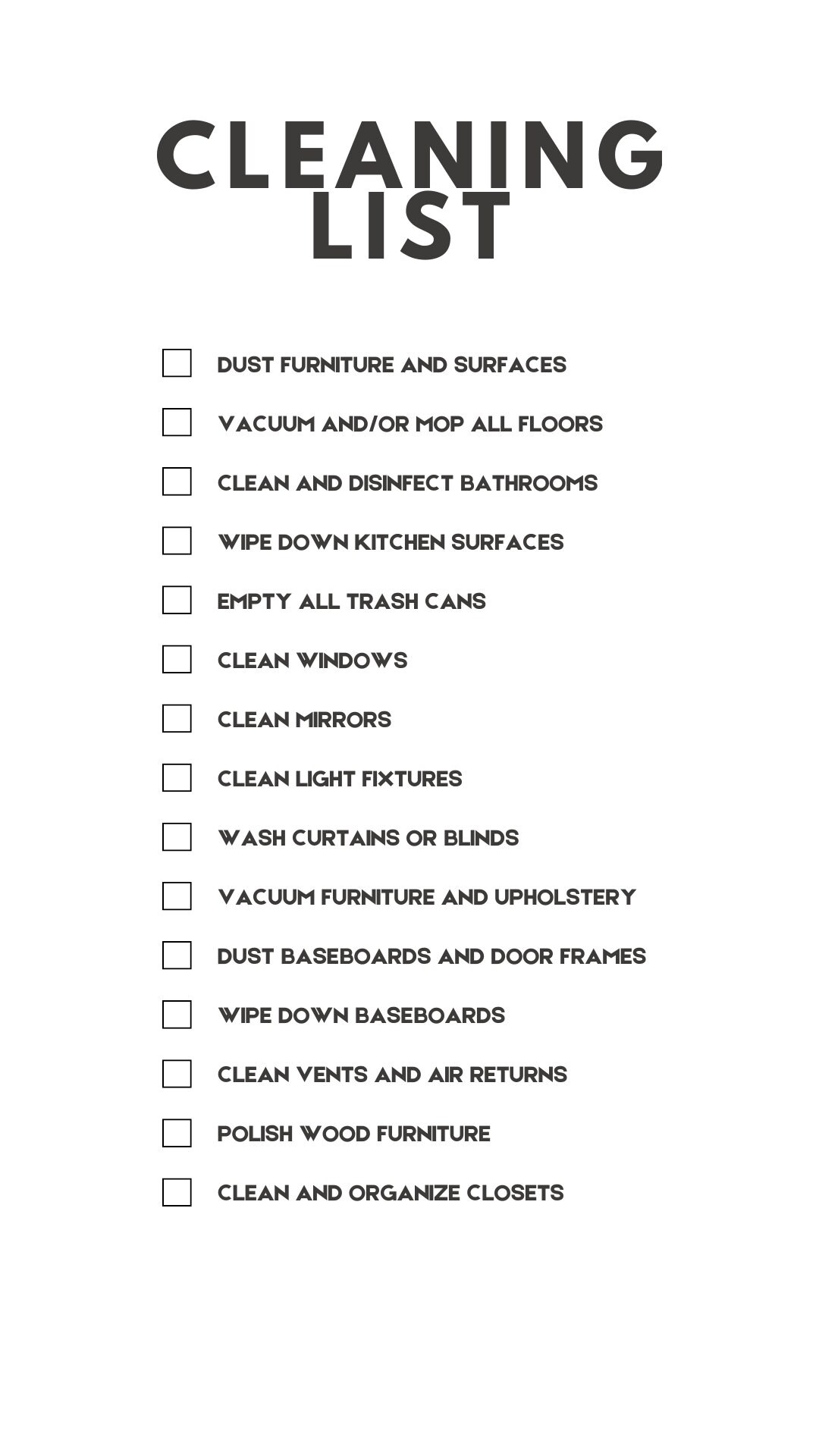 Cleaning Lists Canva Templates - Etsy