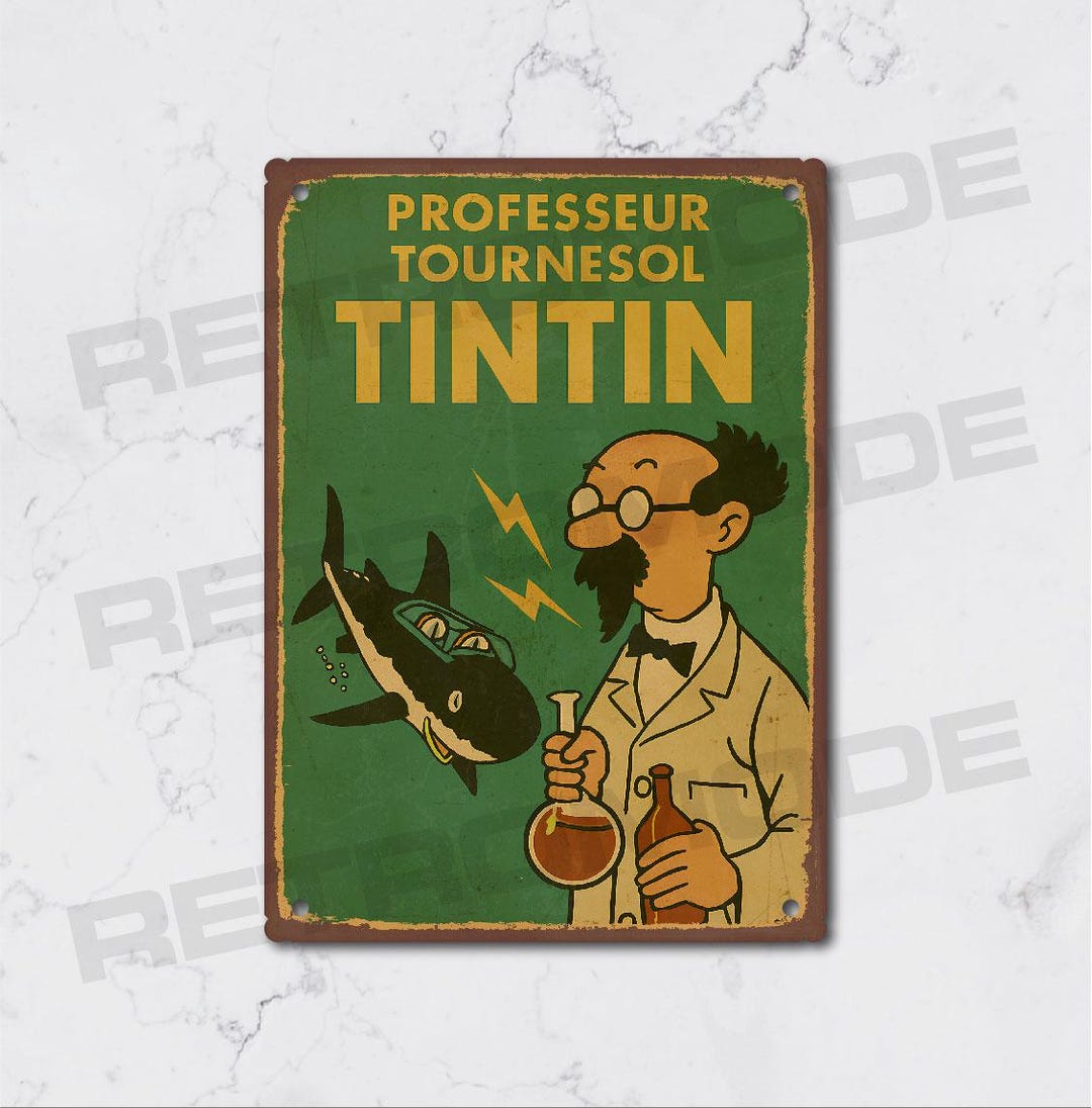 Tintin Professor Calculus Plaque, Tintin Comic Strip Submarine Wall ...