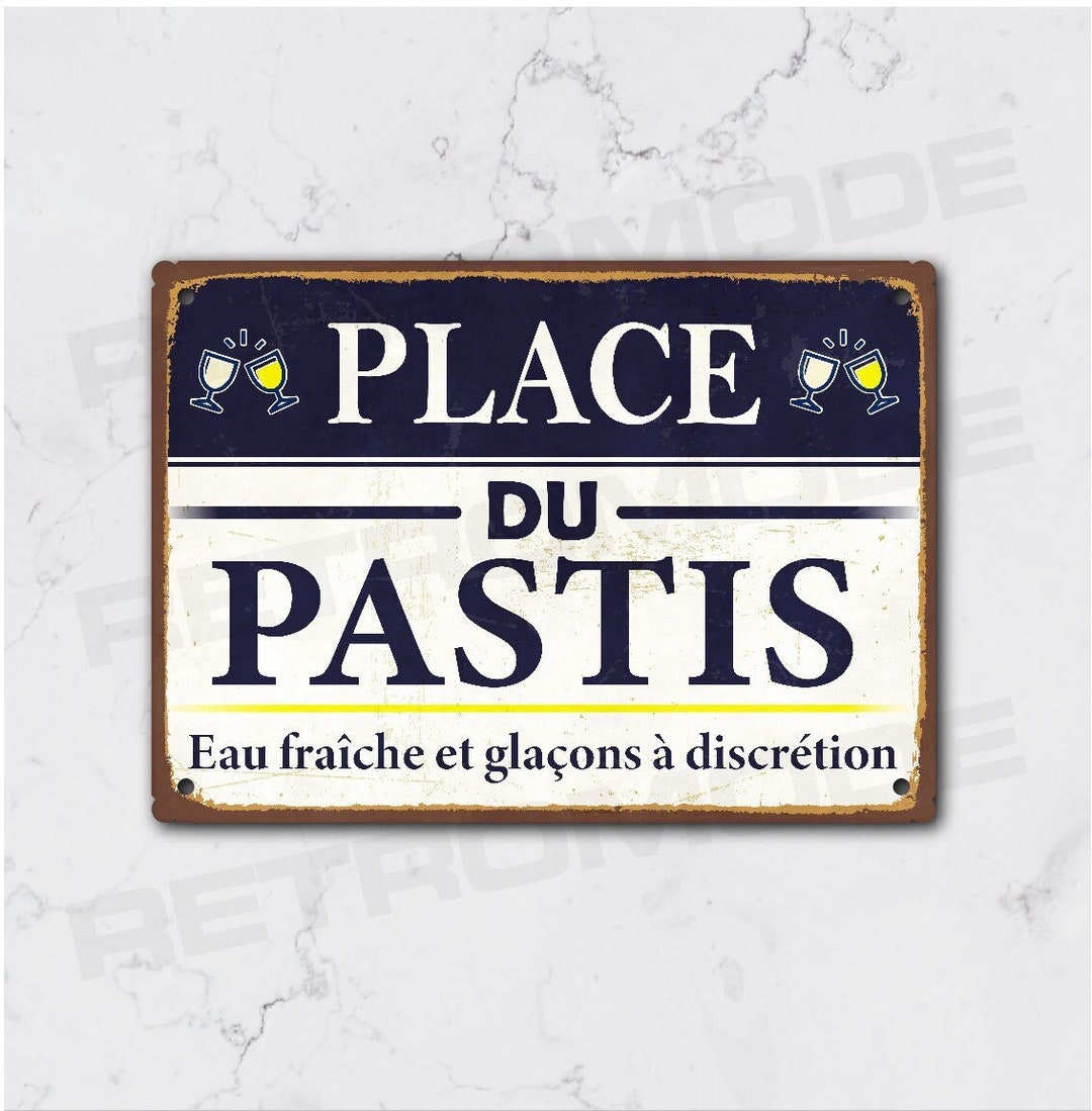Vintage Metal Plaque Place Du Pastis, Street Sign Type Wall Decoration ...