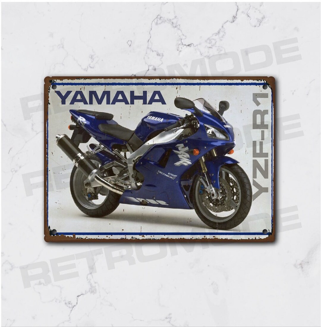 Vintage Yamaha Yzf-r1 Metal Plate, Gift Idea for Collector's Motorcycle ...