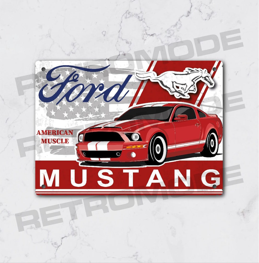 Ford Mustang 2005-2009 Metal Plaque, Wall Decoration for American Car ...