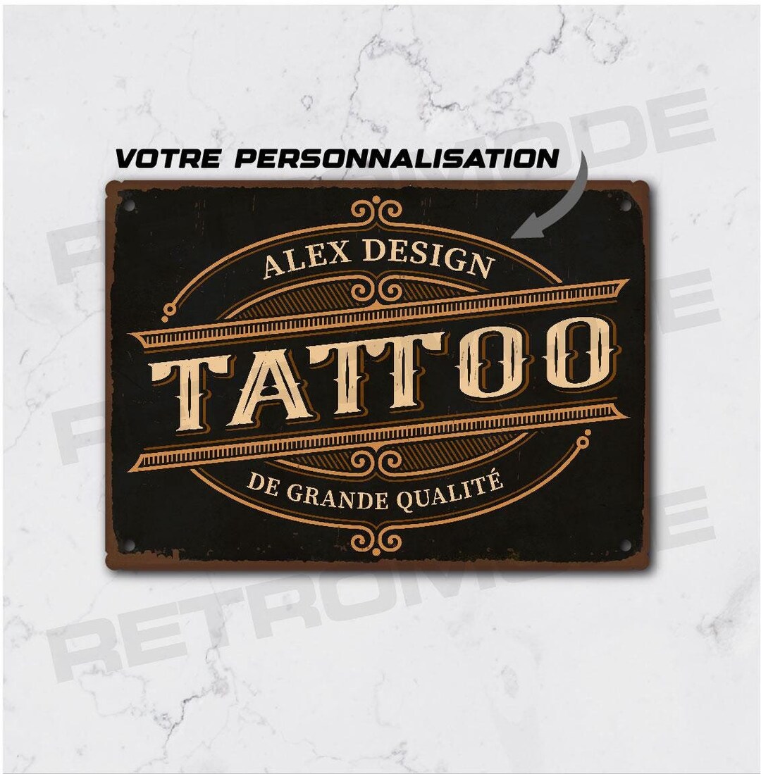 Personalized Tattoo Artist Sign, Tattoo Parlor Sign, Vintage Metal ...