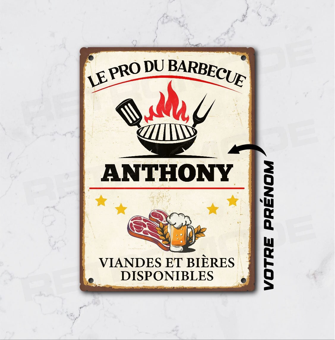 Personalized Vintage Barbecue Metal Plaque, Barbecue Pro Decoration ...