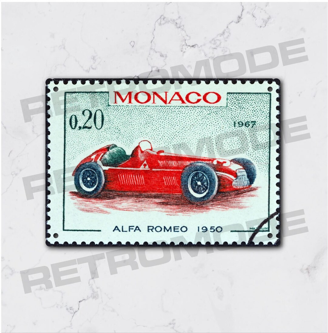 Vintage Metal Plate Alfa Romeo 1950 Monaco Stamp Gift for Car - Etsy