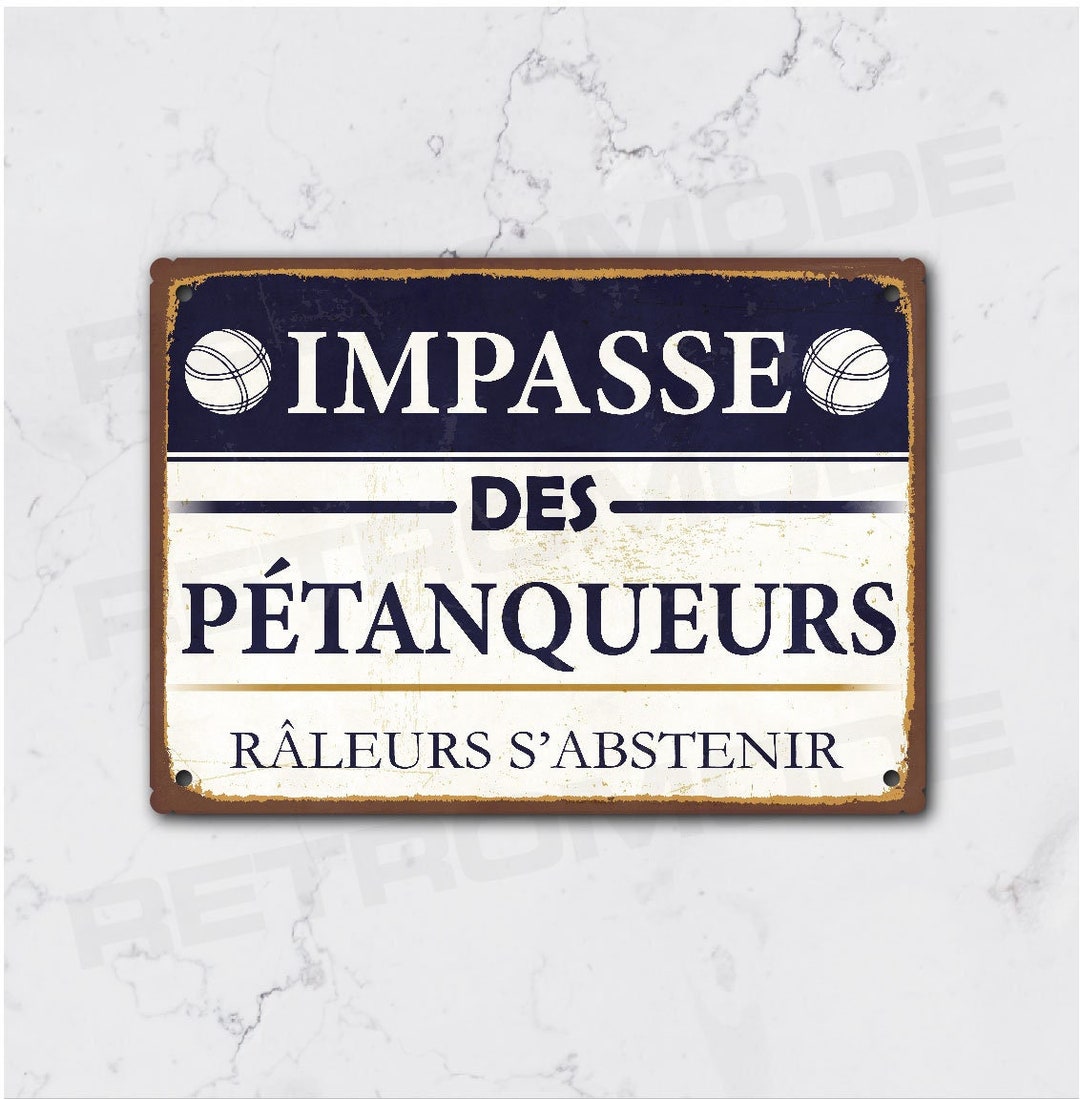 Vintage Metal Petanque Sign, Dead End Sign for Petanque Players, Wall ...
