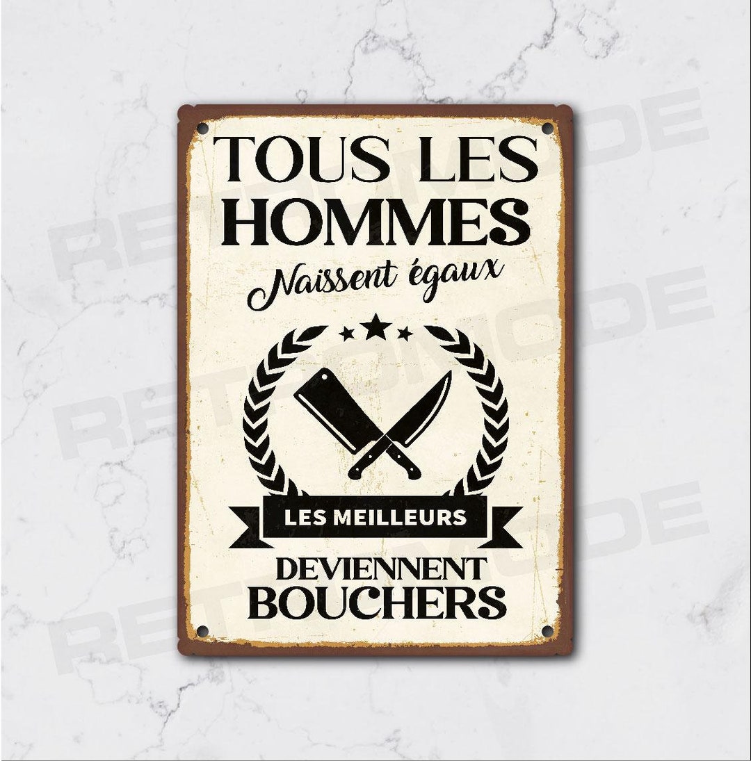 Butcher Sign, Vintage Metal Butcher Shop Sign, Sign With Trophy Quote ...